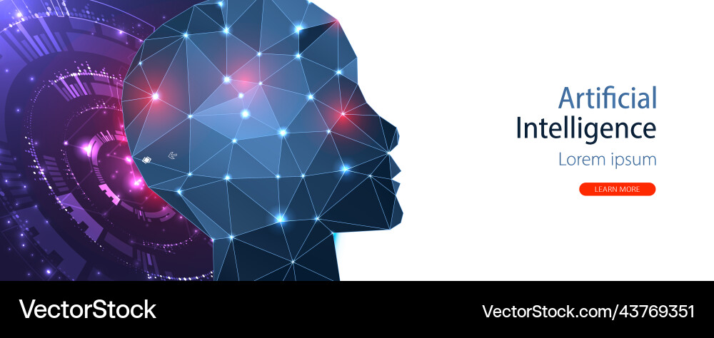 Artificial intelligence concept creative brain Vector Image