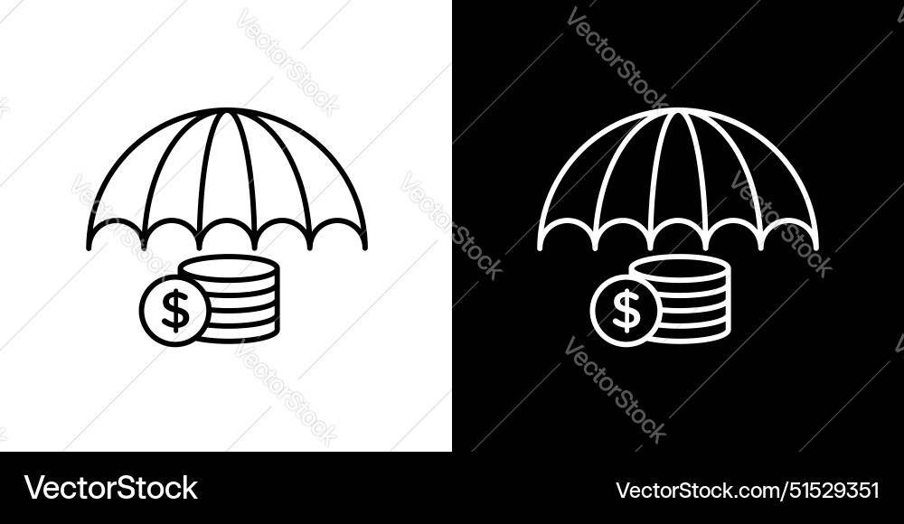 Assets protection icon set financial insurance Vector Image