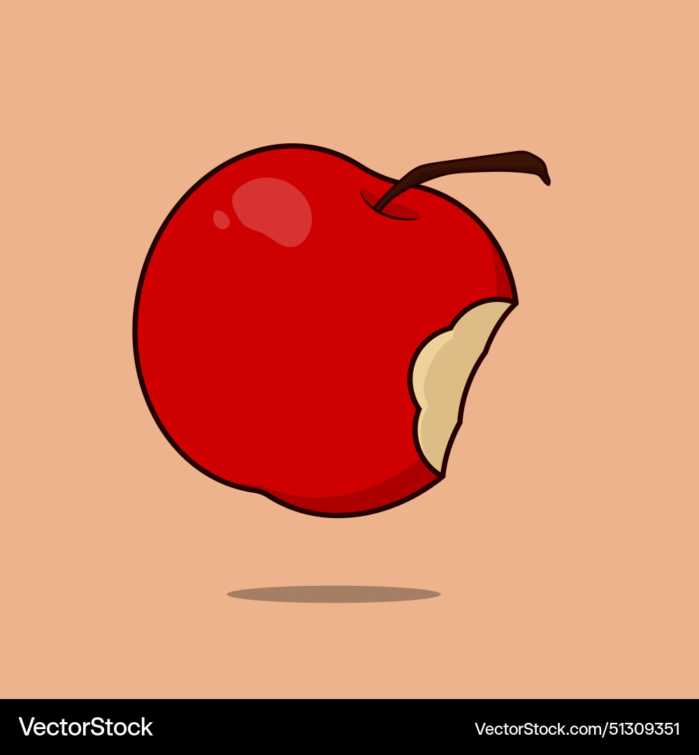 Bitten apple icon fruit Royalty Free Vector Image