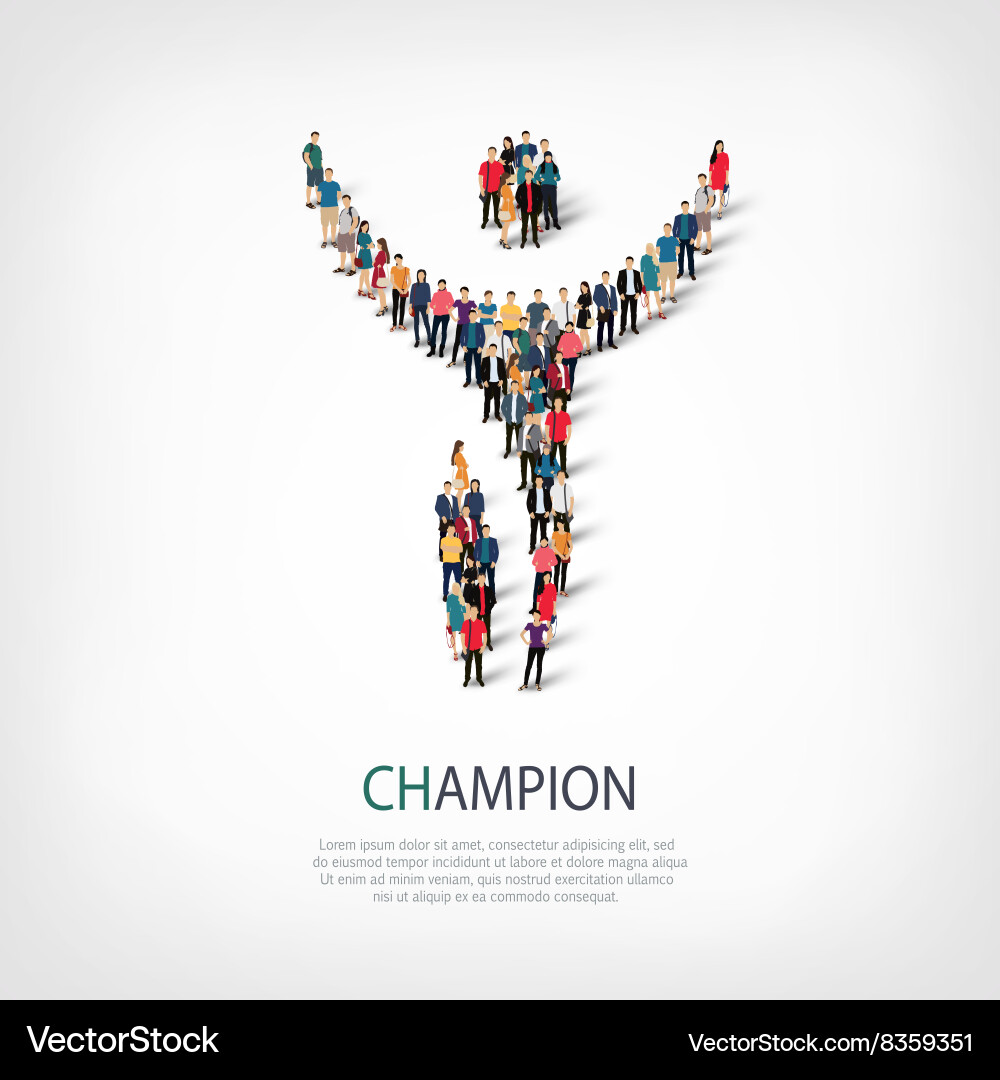 Champion people sign Royalty Free Vector Image