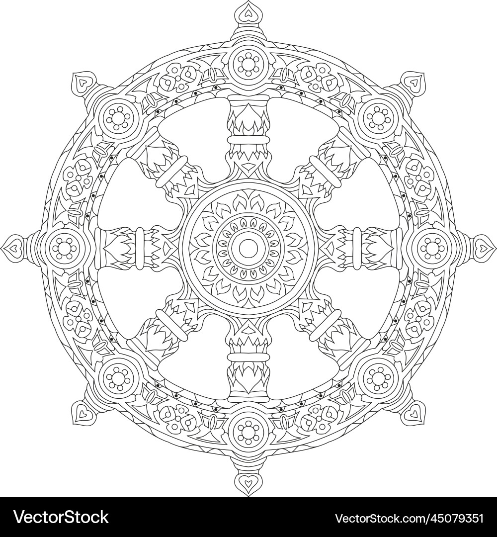 Dharma wheel or dharmachakra theach and walk Vector Image