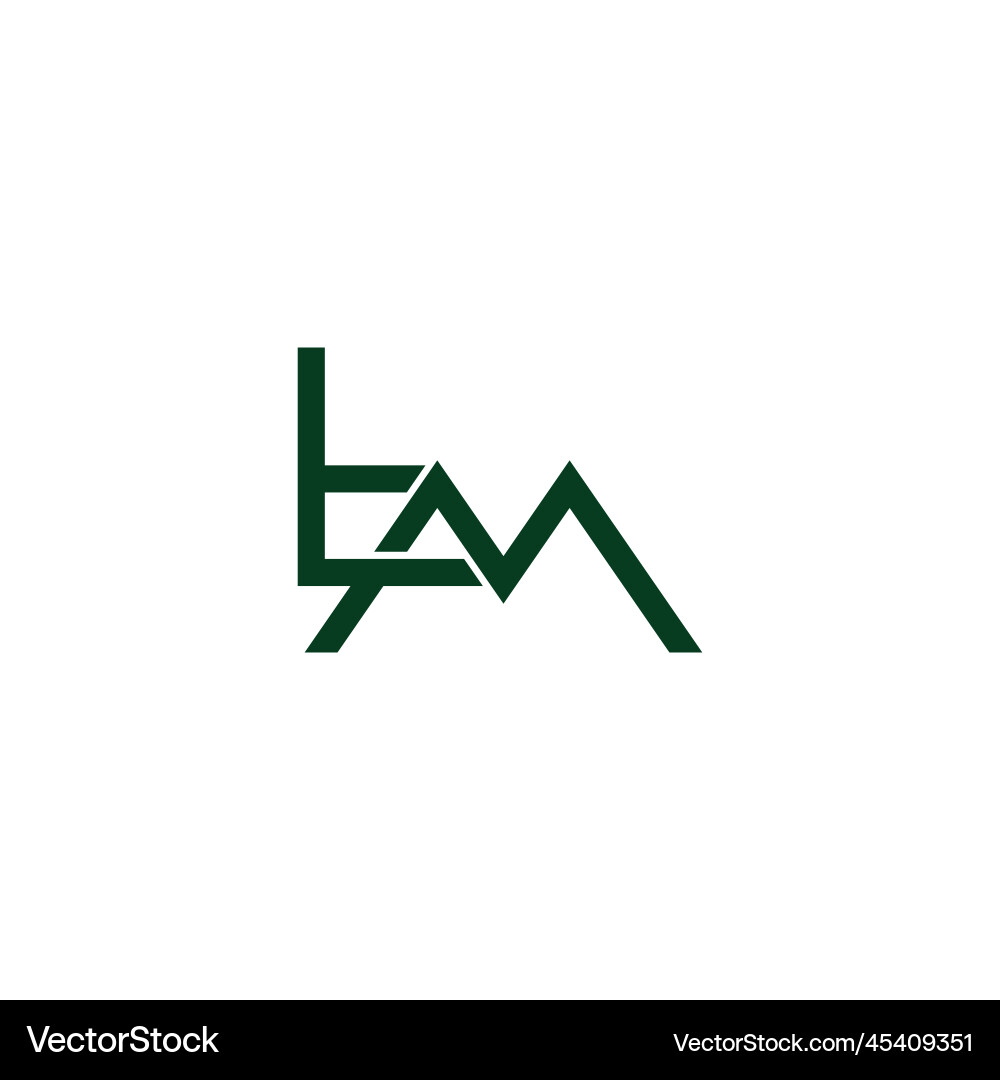 Letter tm linked overlap geometric logo Royalty Free Vector