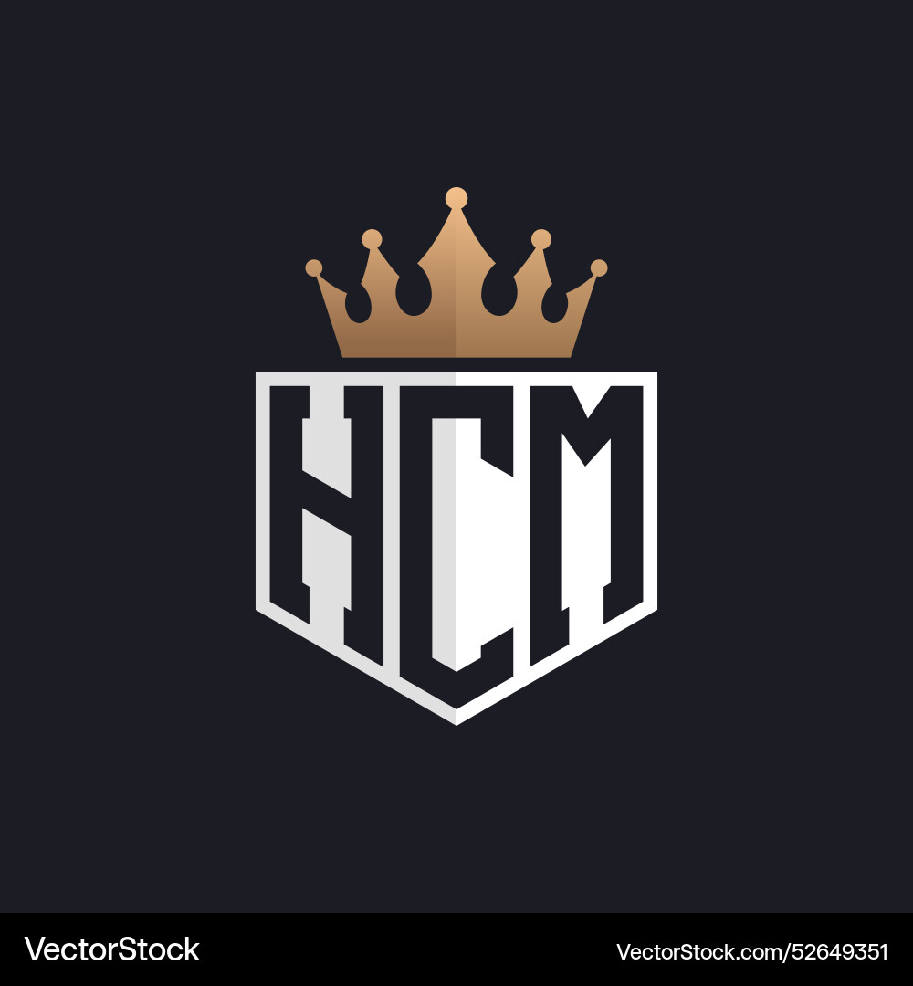 Luxury hcm logo with crown elegant initials Vector Image