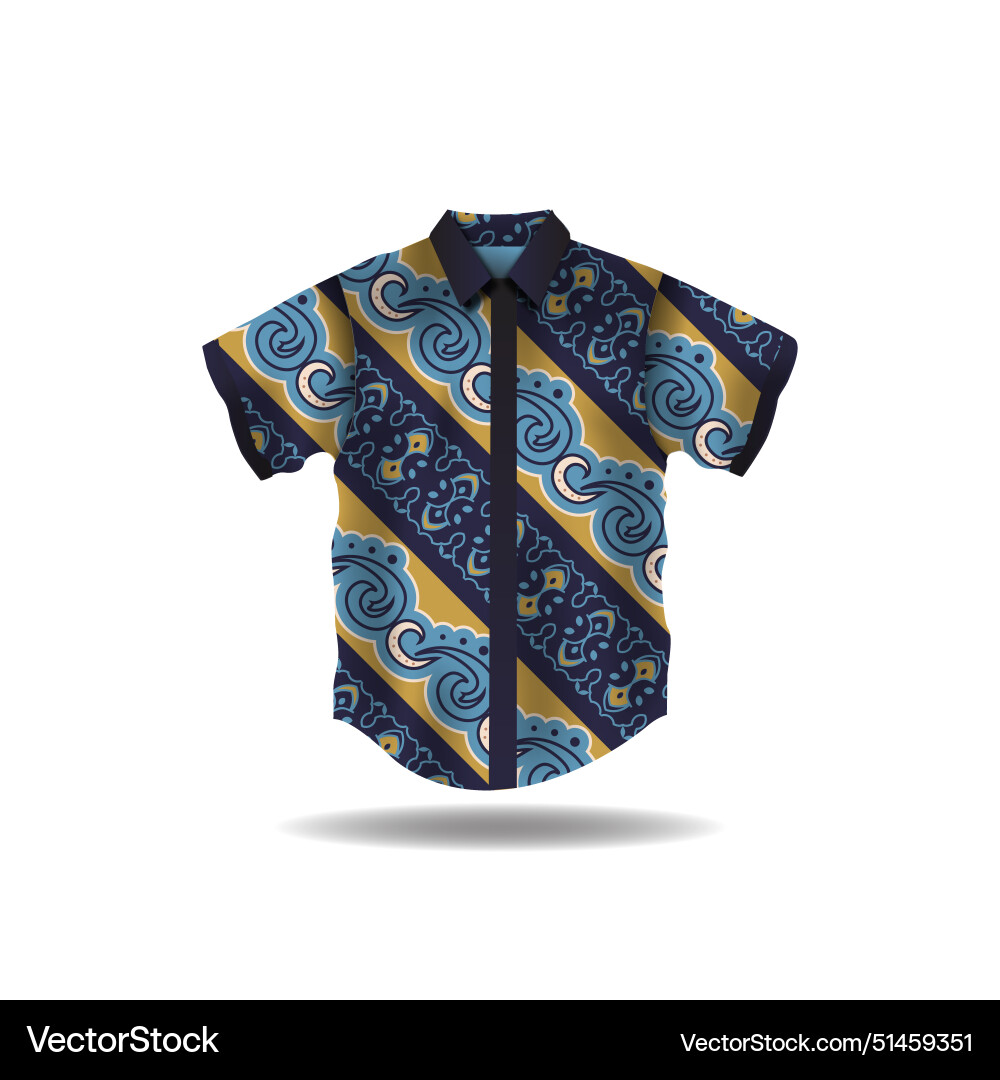 T-shirt design concept with batik traditional Vector Image