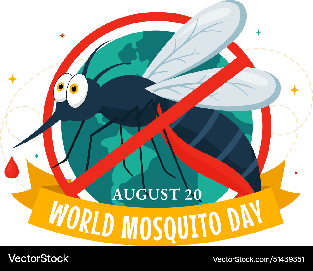 World mosquito day on august 20th featuring Vector Image