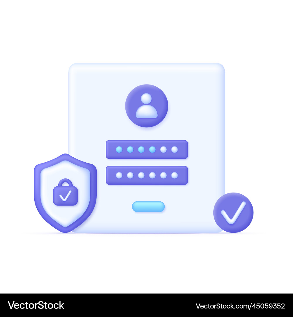 3D Account Login Form – Royalty-Free Vector | VectorStock
