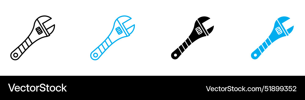 Adjustable wrench icon representing mechanical Vector Image