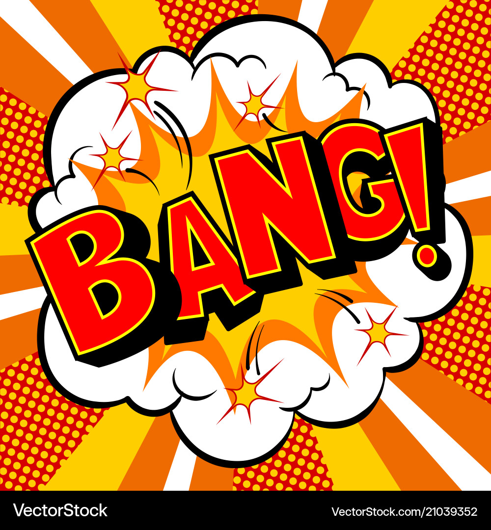 Bang word comic book pop art Royalty Free Vector Image