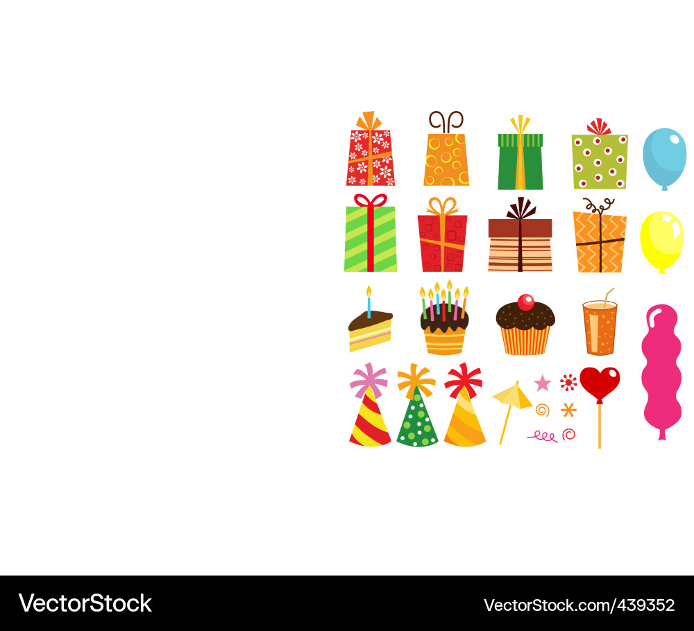 Birthday elements Royalty Free Vector Image - VectorStock