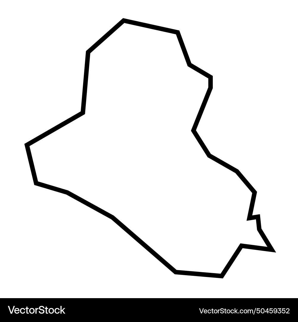 Iraq country map thick outline icon Royalty Free Vector