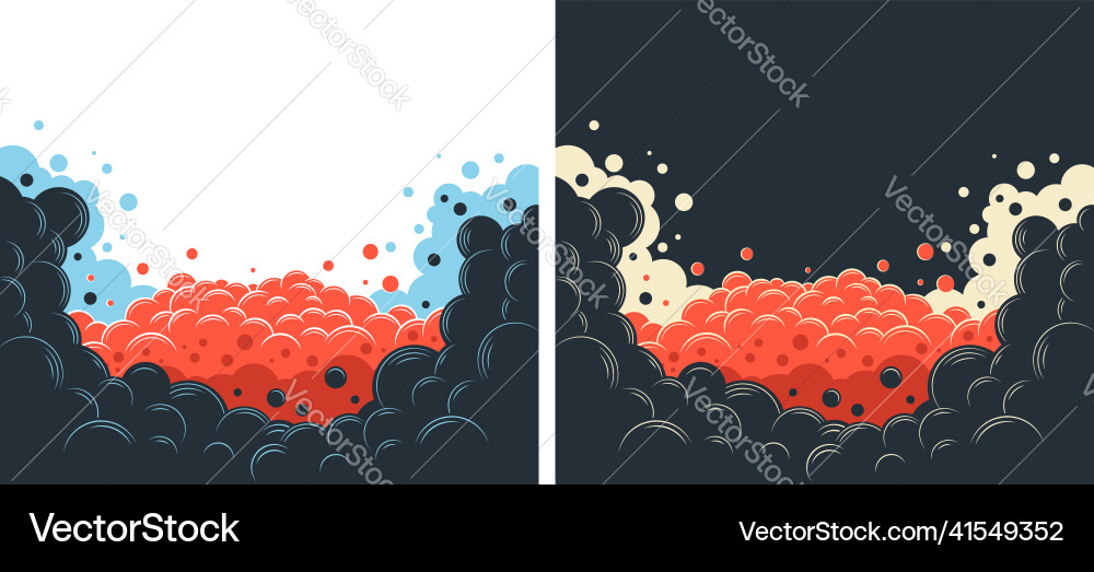 Puff clouds border in comic book cartoon style Vector Image