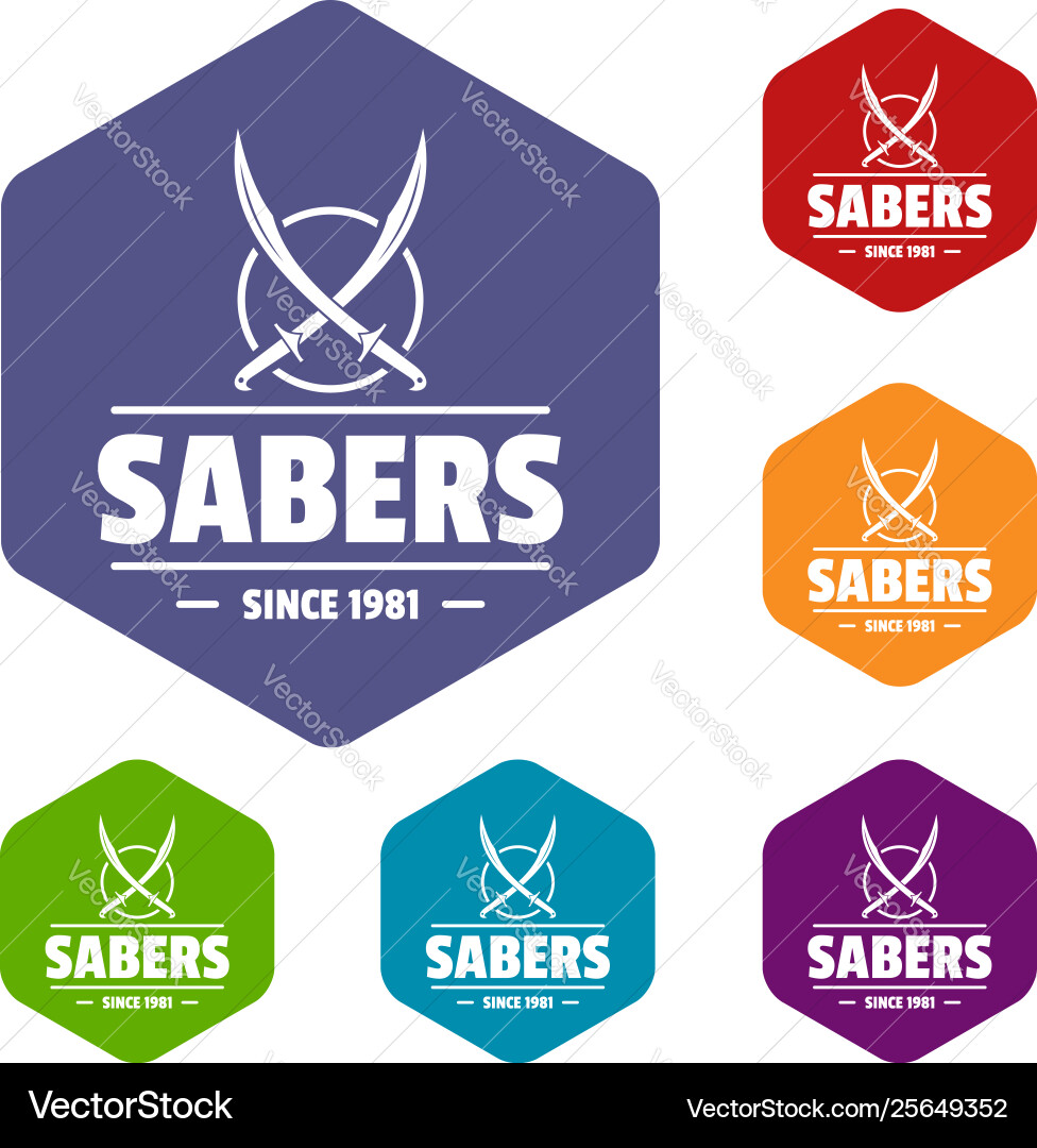 Saber Icons Hexahedron Lizenzfreies Vektorbild