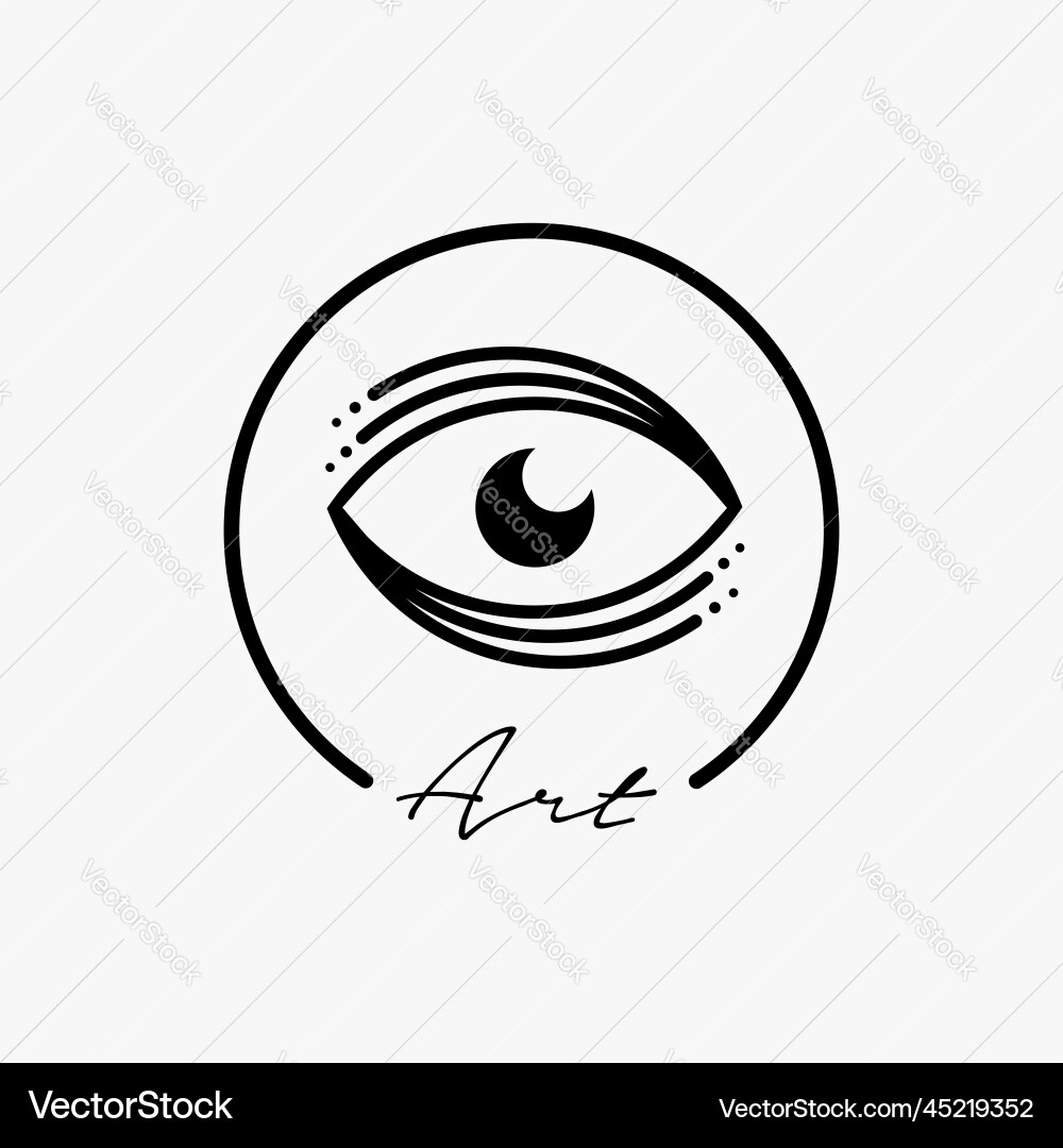 Visual arts eye icon in outline geometric style Vector Image