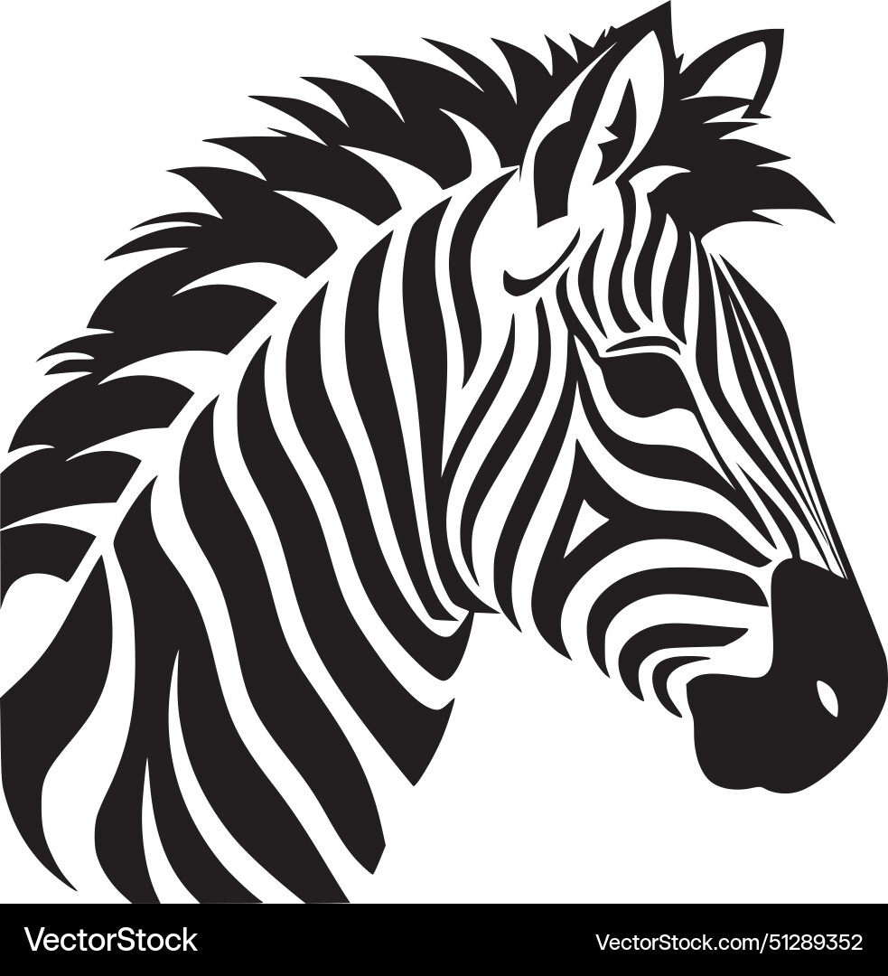 Zebra - minimalist and flat logo Royalty Free Vector Image