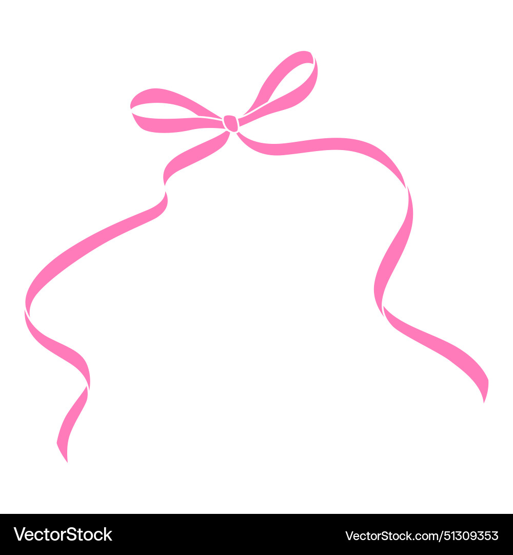 Curly ribbon with bow beautiful decorative Vector Image