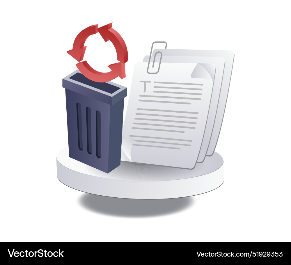 Digital data recycling bin flat Royalty Free Vector Image