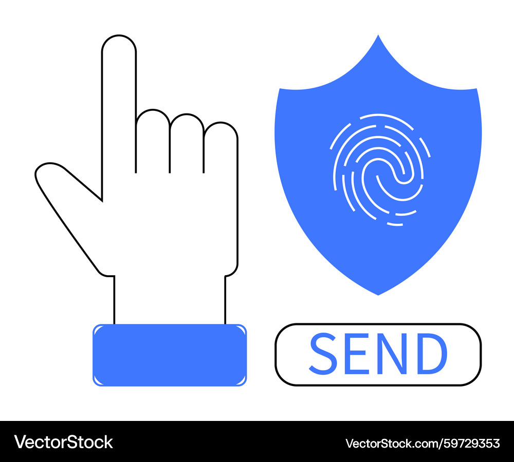 Digital Security Hand Gesture – Royalty-Free Vector | VectorStock
