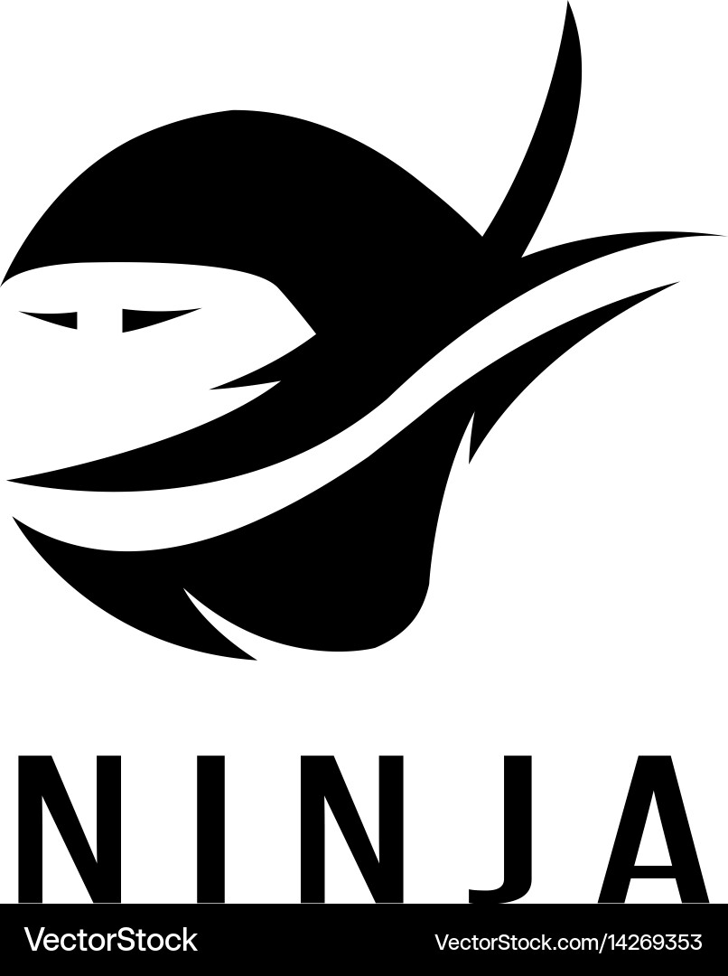 Ninja simple icon isolated on white Royalty Free Vector