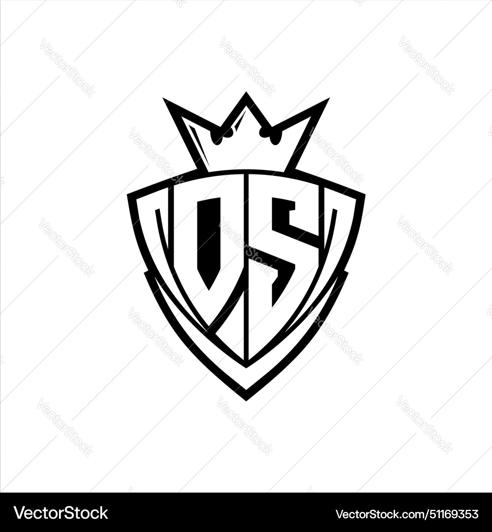 Os letter logo with sharp triangle shield shape Vector Image