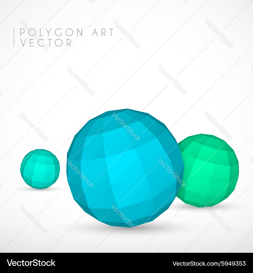Polygon spheres Royalty Free Vector Image - VectorStock