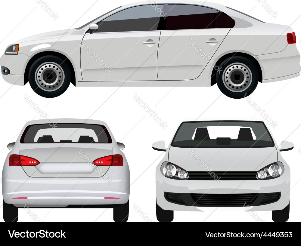 White car Royalty Free Vector Image - VectorStock