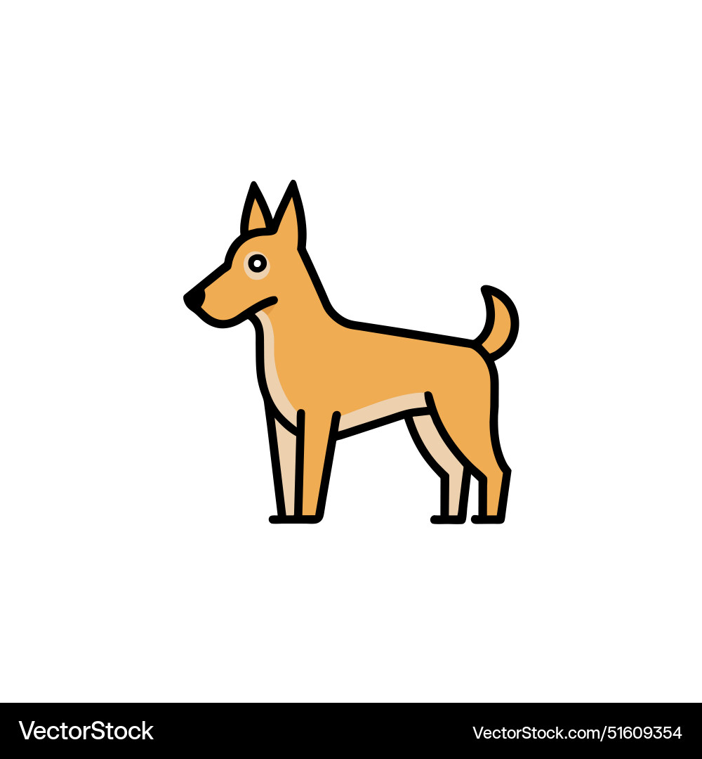 Berger picard dog looks icon Royalty Free Vector Image