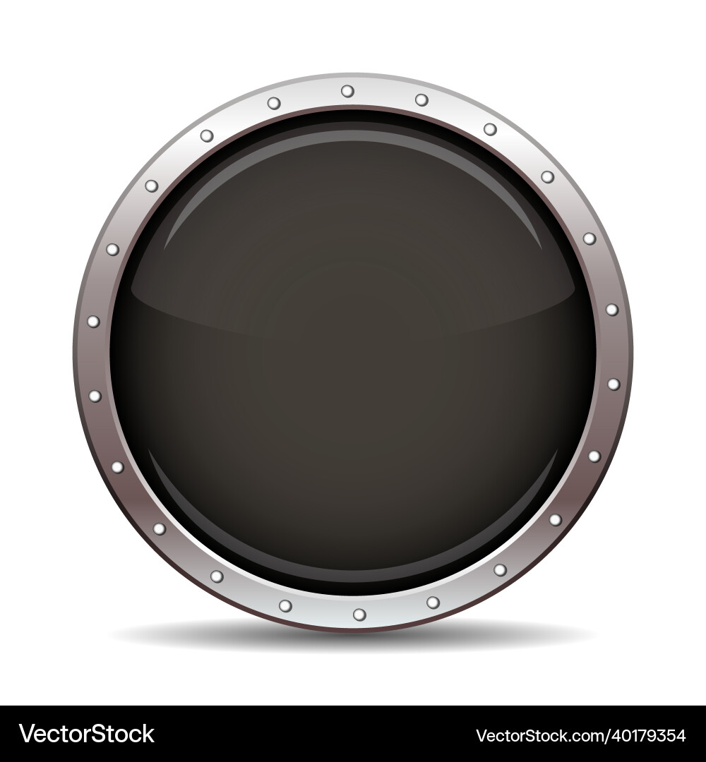 Black glossy metal shield Royalty Free Vector Image