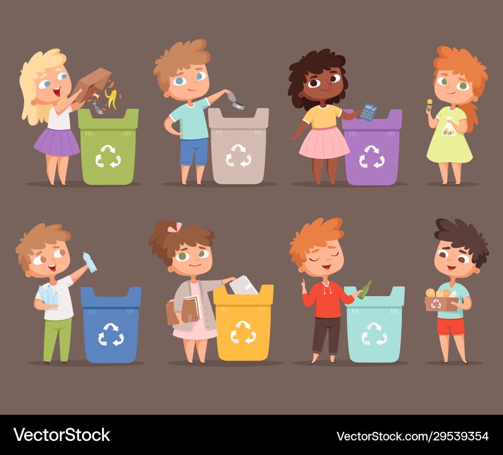 Kids Recycling - Save the Environment Royalty Free Vector