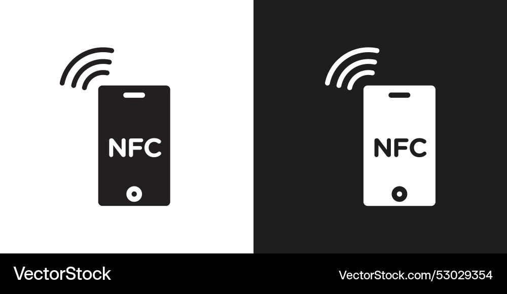 Nfc communication icon logo set Royalty Free Vector Image