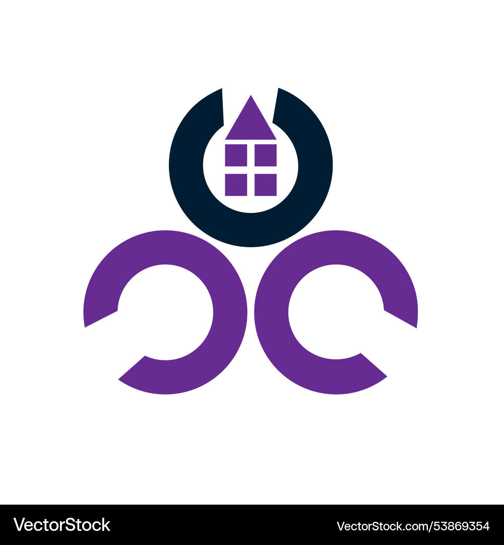 Occ logo with home letter monogram design Vector Image