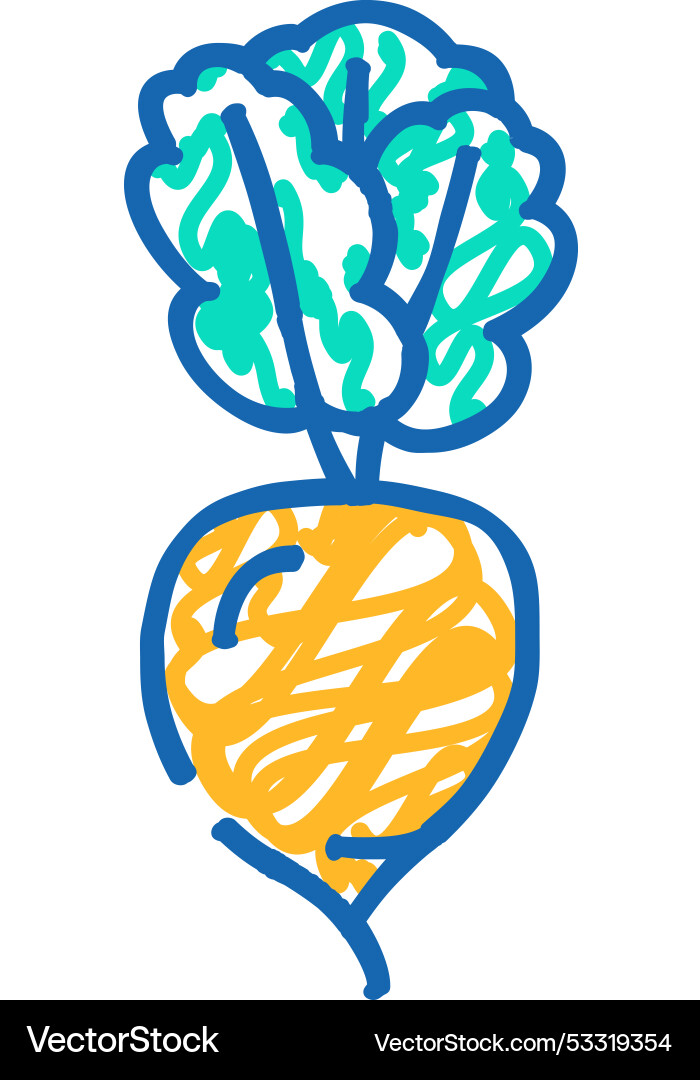 Radish ripe icon doodle Royalty Free Vector Image