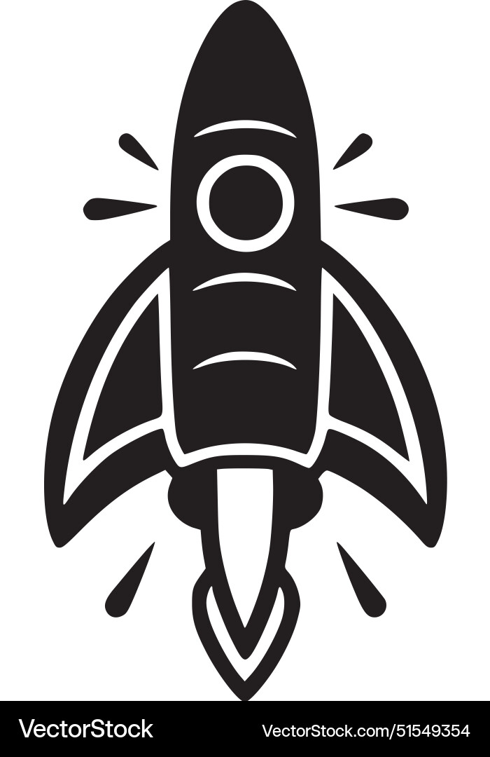 Rocket - minimalist and flat logo Royalty Free Vector Image