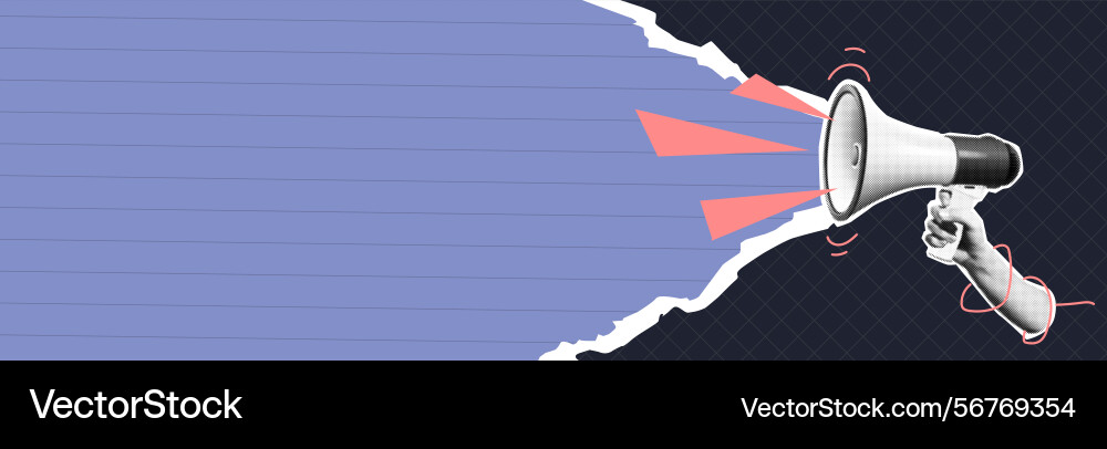 Sound Projection Collage Royalty Free Vector Image