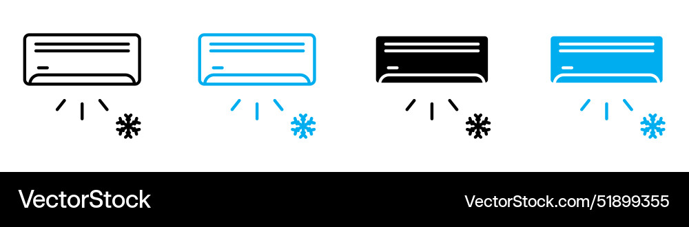 Air conditioner icon for climate control cooling Vector Image