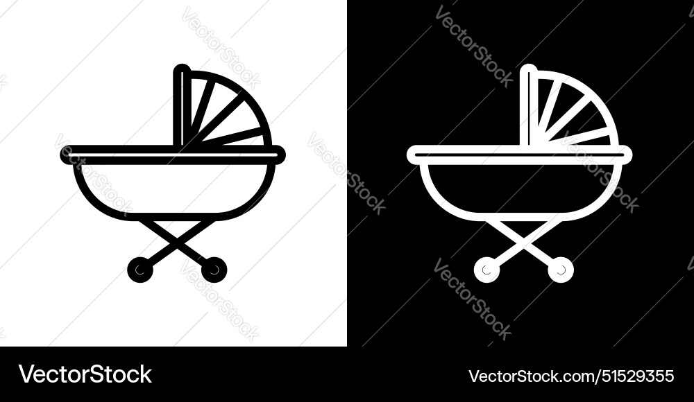 Baby carriage icon set child buggy symbol kid Vector Image