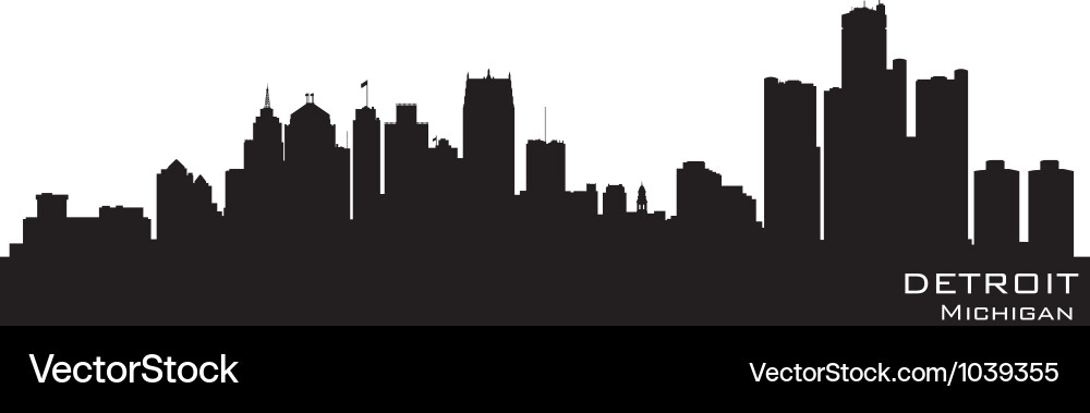 Detroit michigan skyline Royalty Free Vector Image