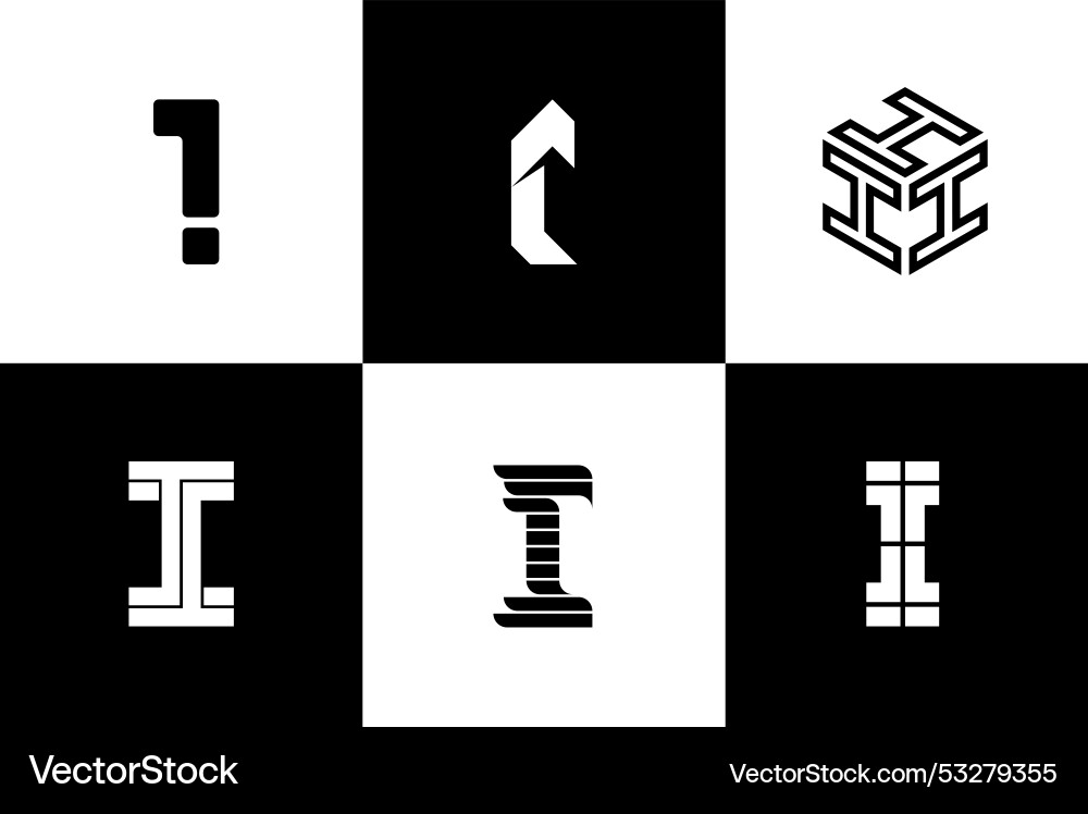 Letter i fonts and logo design Royalty Free Vector Image