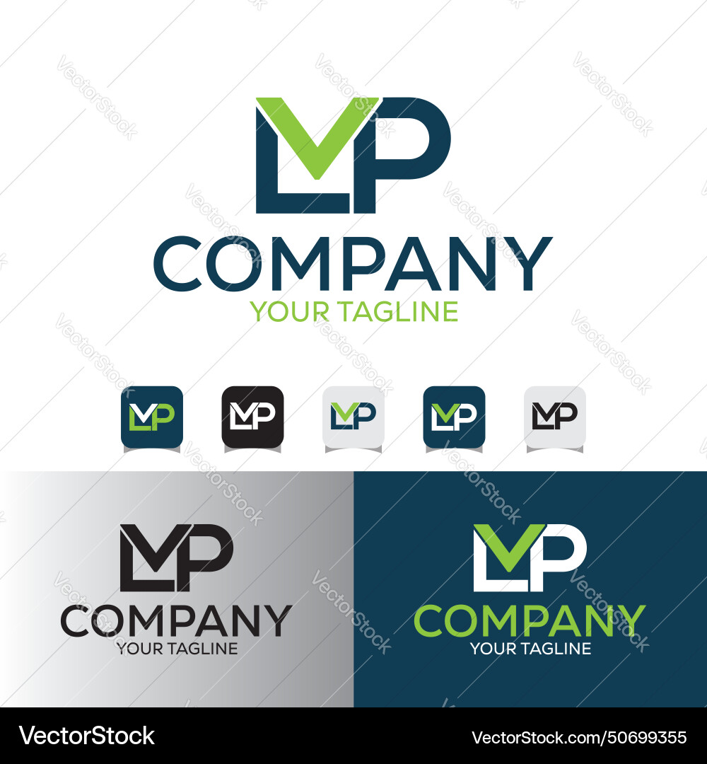 Lmp lvp letter initial typography font logo design
