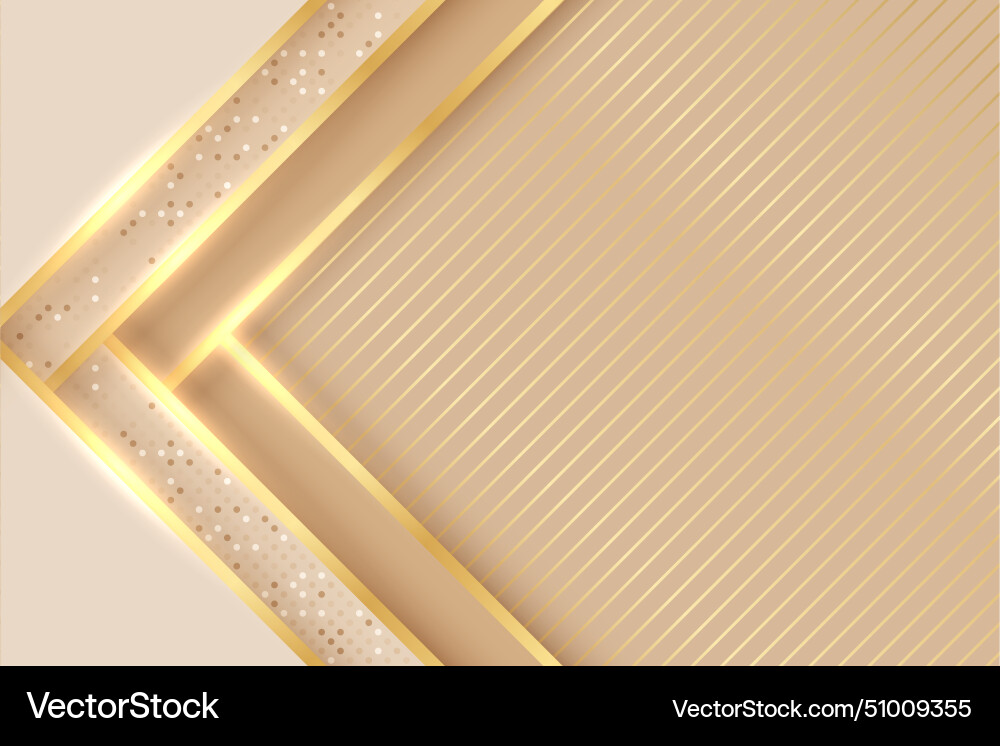 Luxury gold background with paper cut layer Vector Image