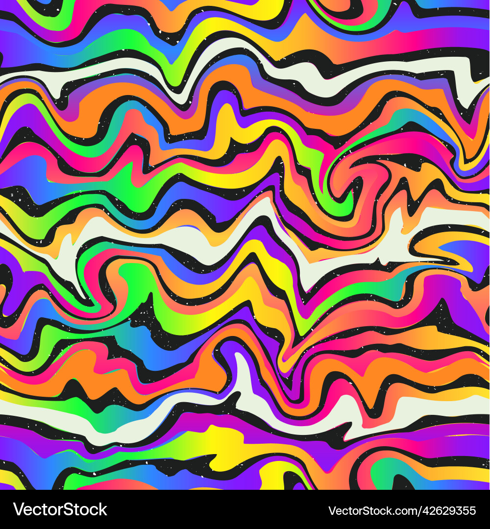Psychedelic curved lines seamless pattern Vector Image