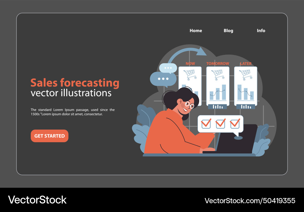 Sales forecasting visualization insightful Vector Image