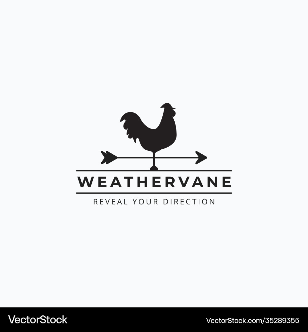 Vintage rooster weathervane logo design Royalty Free Vector