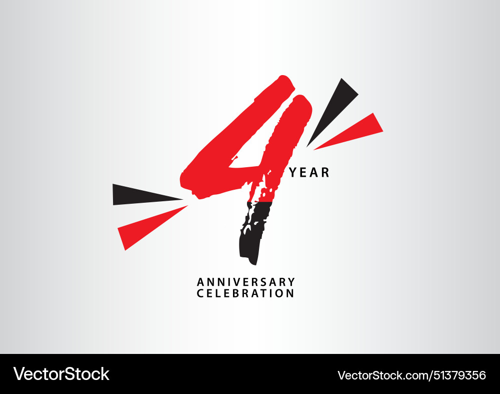 4 year anniversary celebration logotype Royalty Free Vector