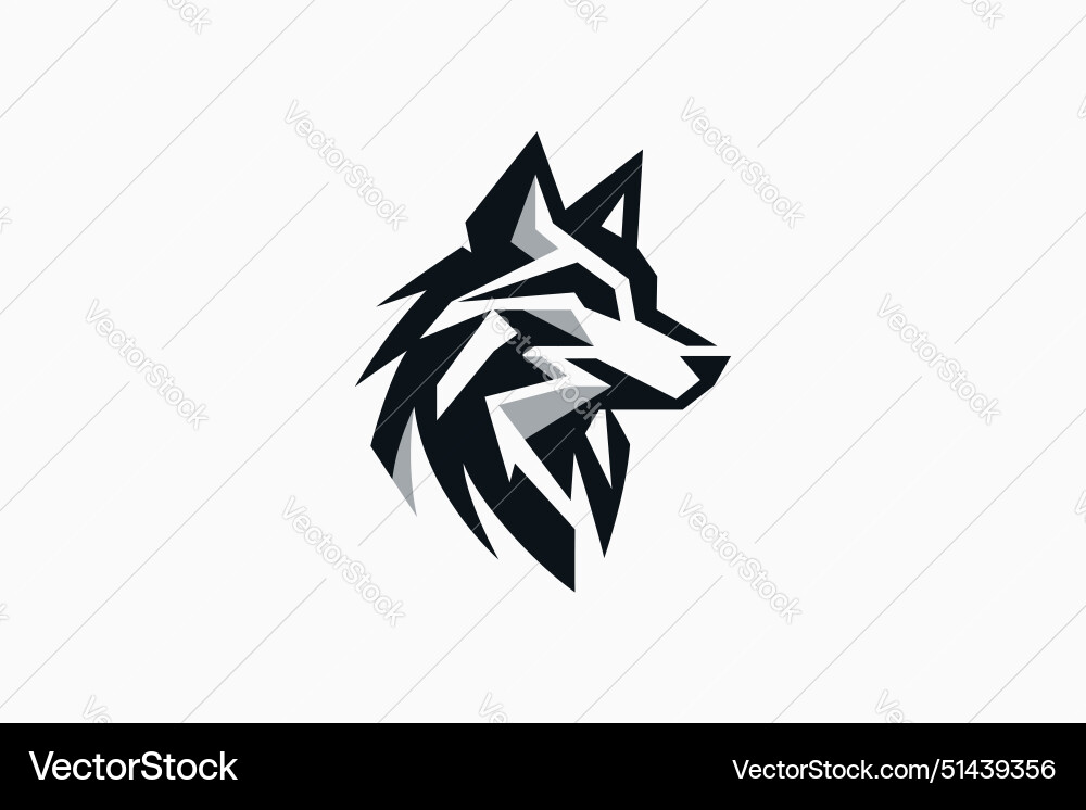 Abstract geometric modern wolf head logo Vector Image