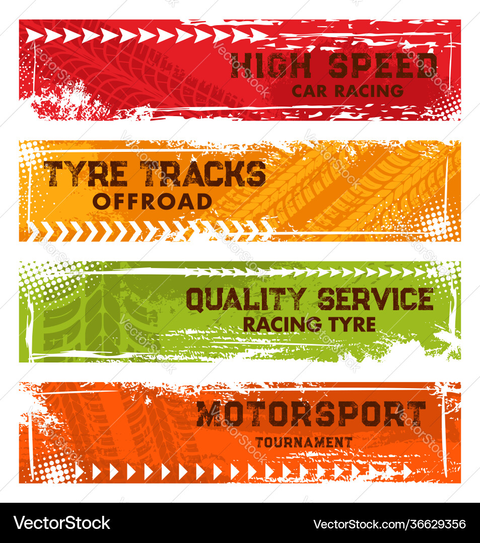Car Racing & Motorsport Banners Royalty Free Vector