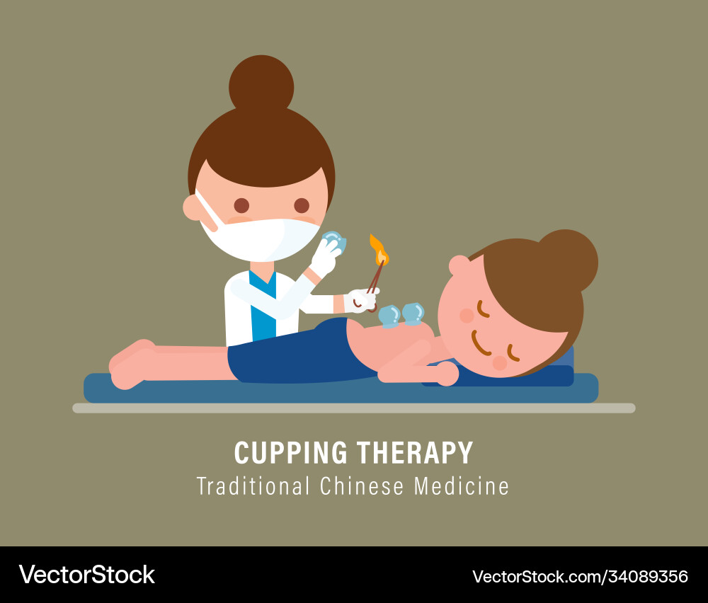 Cupping therapy traditional chinese medicine Vector Image