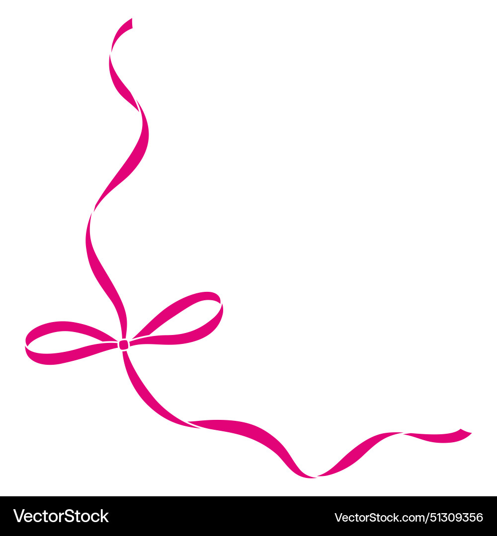 Curly ribbon with bow beautiful decorative Vector Image