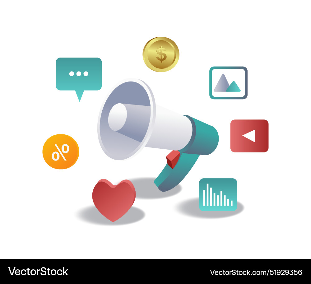 Digital marketing campaigns for technology Vector Image
