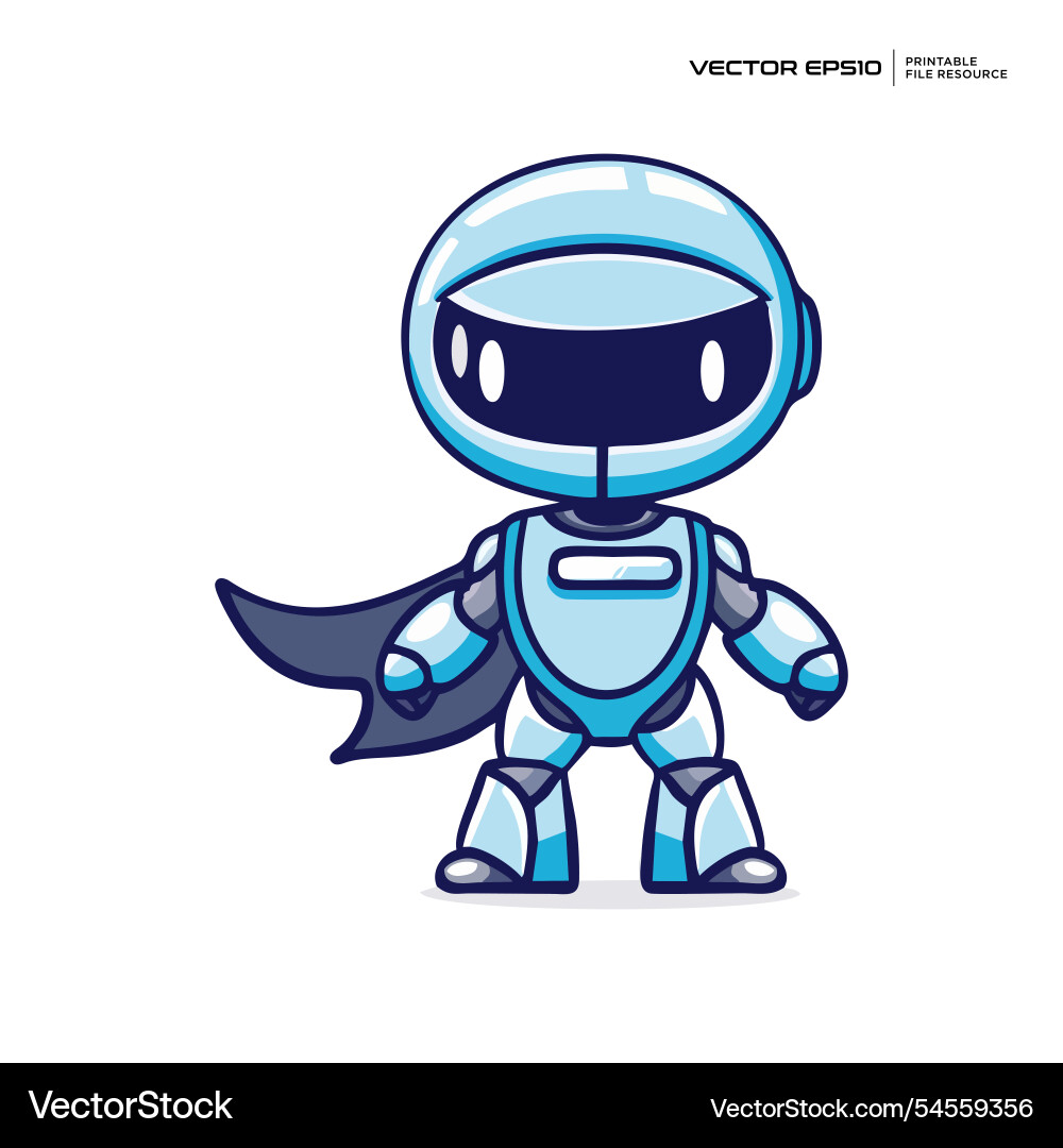 Futuristic robot superhero character mascot logo Vector Image