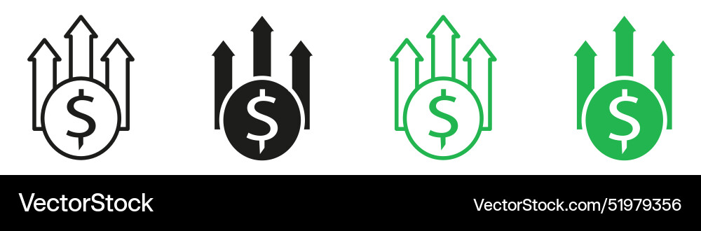 High revenue icon mark in filled style Royalty Free Vector